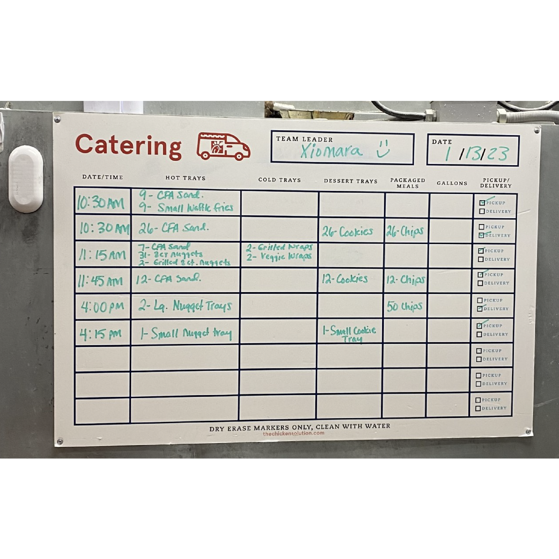 Catering Board (Dry Erase) – The Chicken Solution